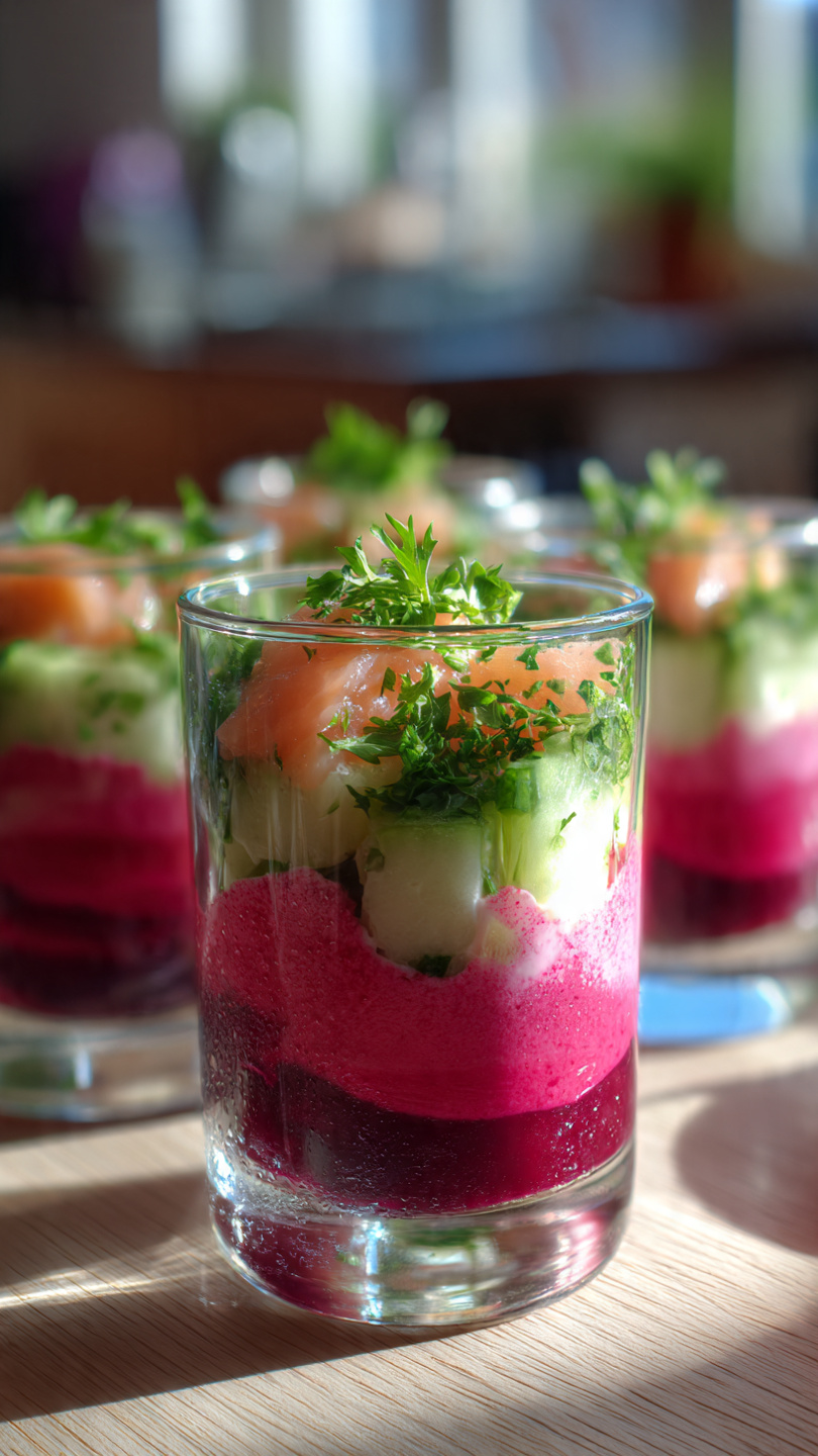 綾 Verrines Fraîcheur Betterave & Concombre – L’Entrée Chic et Ultra ...