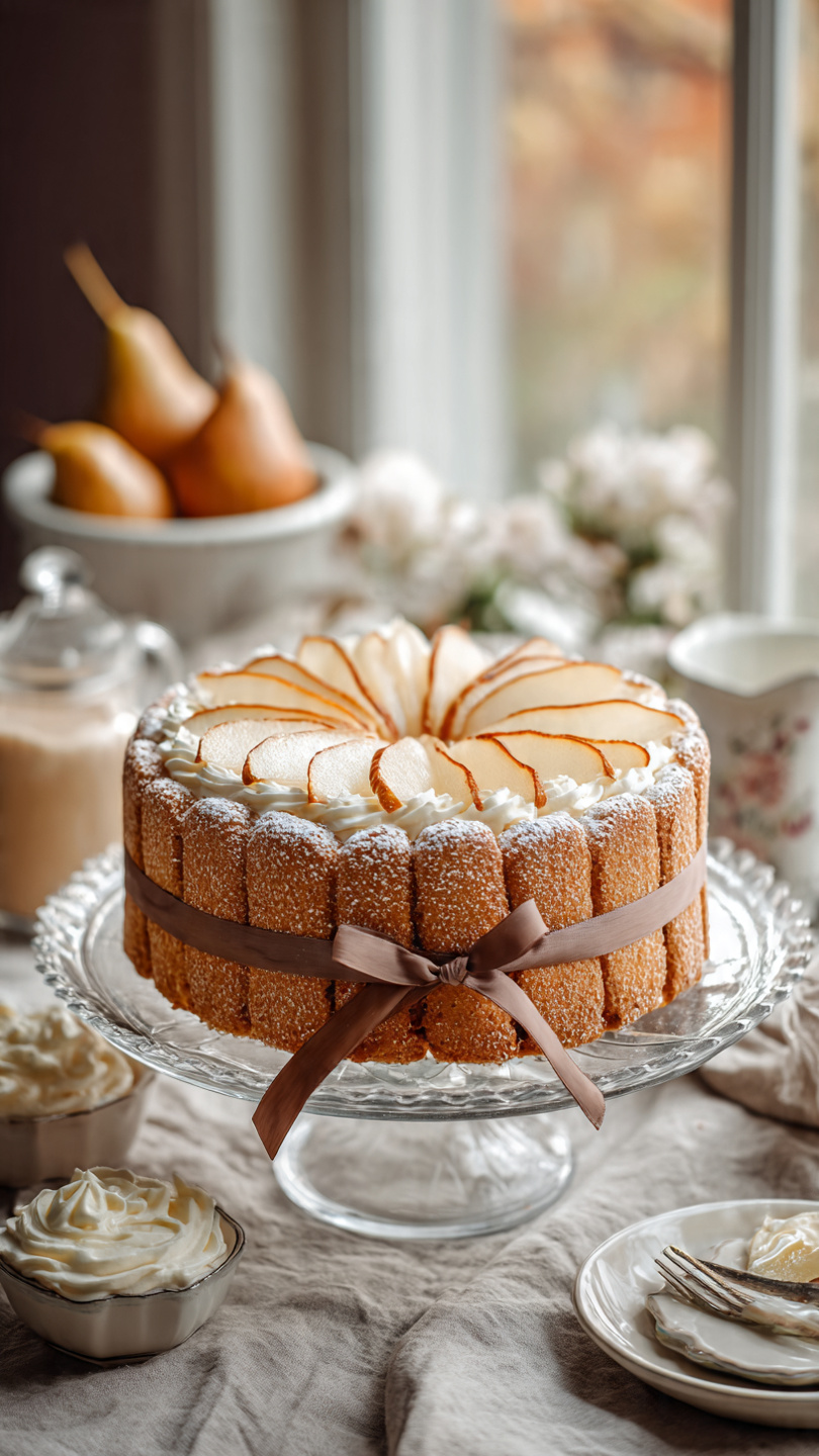 Charlotte aux Poires Crémeuse & Légère – Le Dessert Chic qui Fait ...