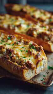 稜燎 Pain Baguette Farci au Bœuf & Fromage Gratiné – Le Sandwich Chaud ...