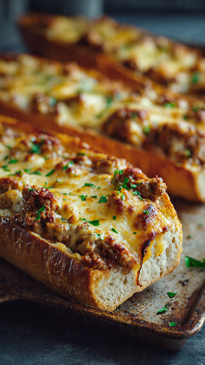 稜燎 Pain Baguette Farci au Bœuf & Fromage Gratiné – Le Sandwich Chaud ...